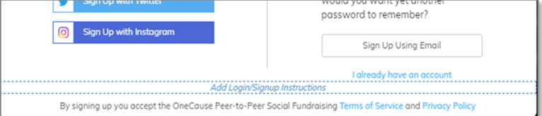Peer-to-Peer: Add Custom Text to Login & Sign-Up Modal